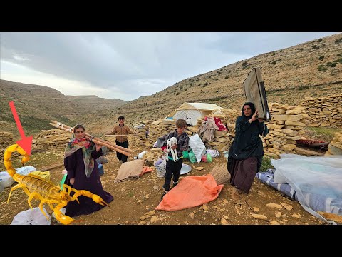 A Hard Night in the Mountains | Strong Winds and Heavy Rain Challenged the Nomadic Family’s Tents 😨🔥