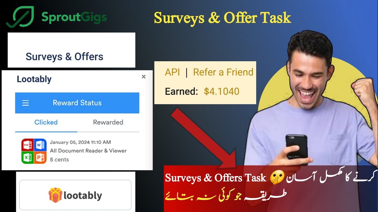 How To Complete Surveys & Offer Task on SproutGigs | Easy Task on ...