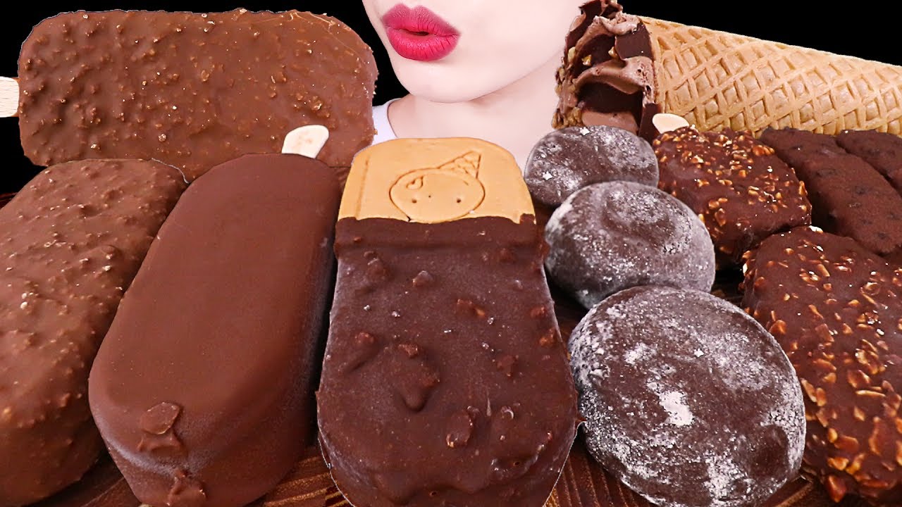 Asmr Mukbang|chocolate Ice Cream Party Magnum Kitkat Rice Cake 초콜릿