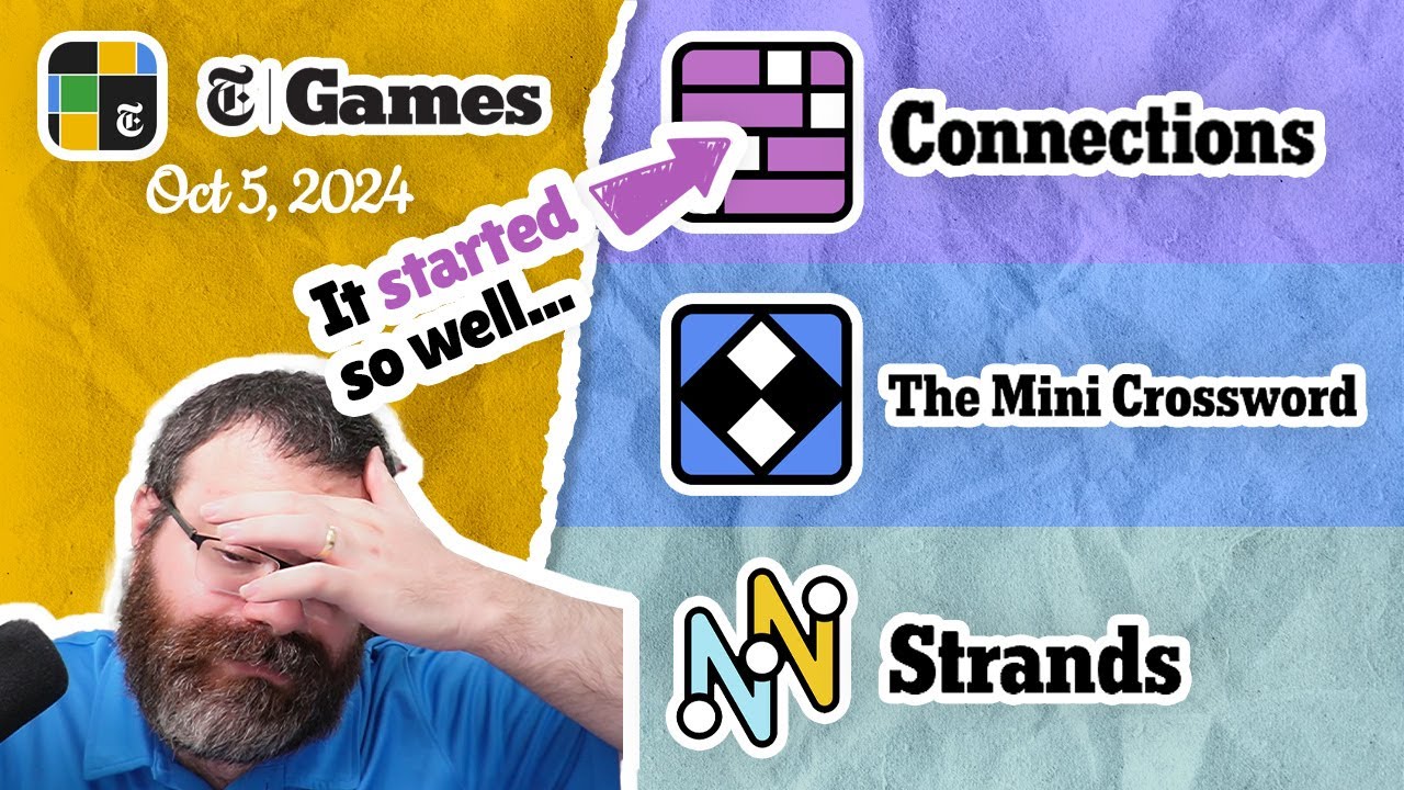 NYT Connections, Mini Crossword, and Strands | Oct 5, 2024 - YouTube