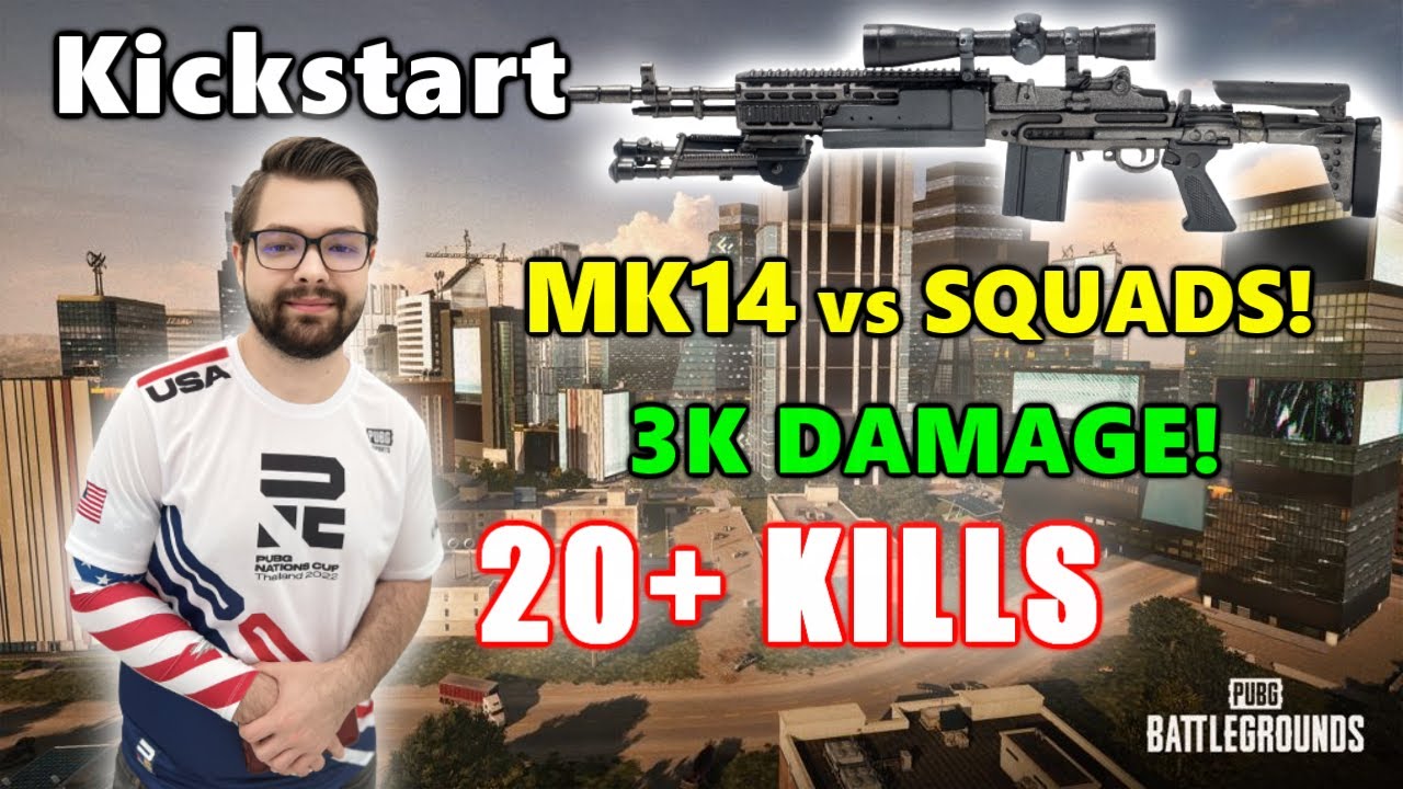eU Kickstart - 20+ KILLS (3K DAMAGE) - MK14 vs SQUADS! - PUBG - YouTube