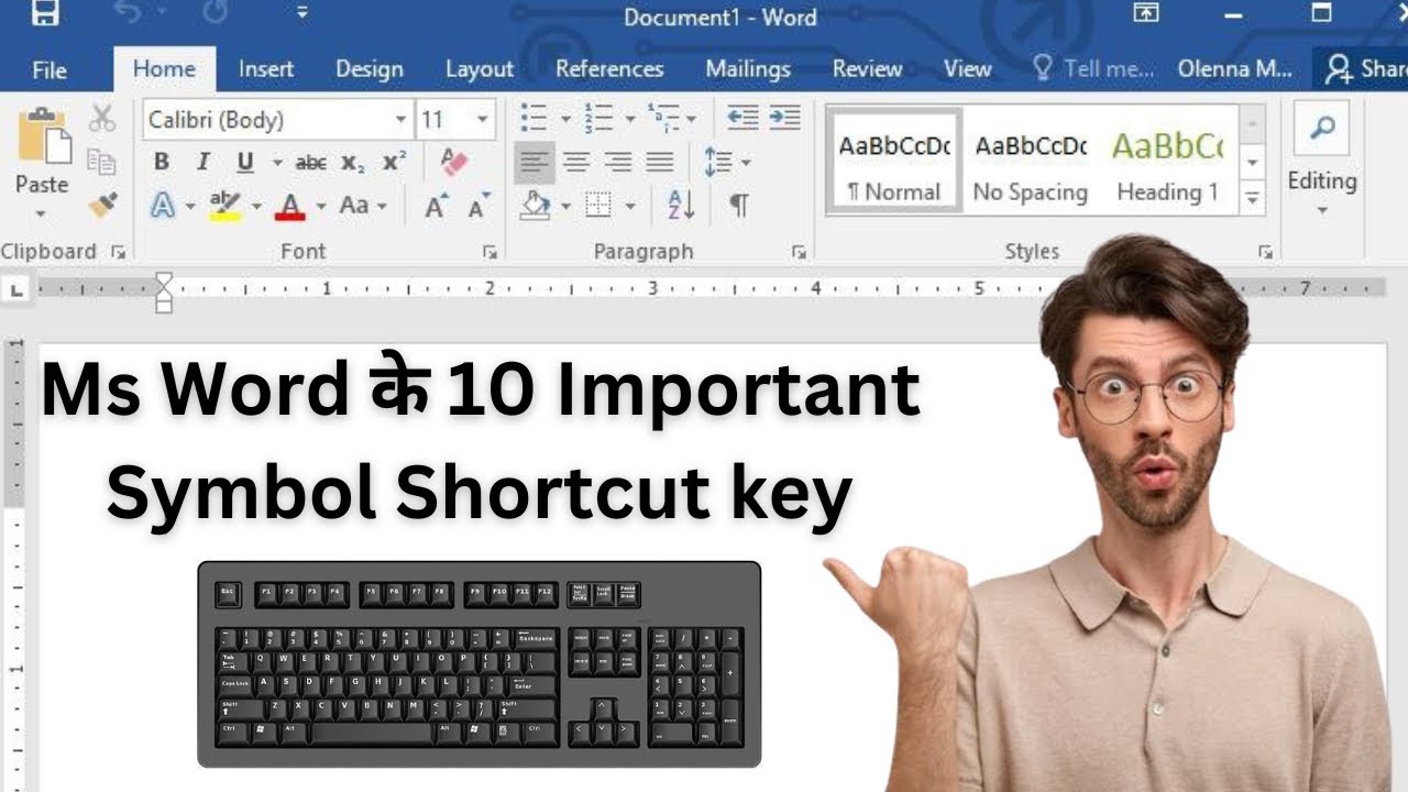 Ms Word Ten Important Shortcut Keys | Ms Word के दस Shortcut Keys - YouTube