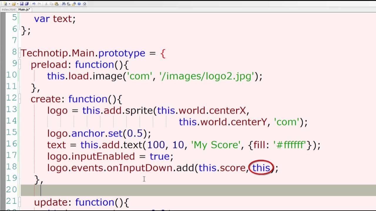 Enable/Add Click Event On Image/Game Object: Phaser - YouTube