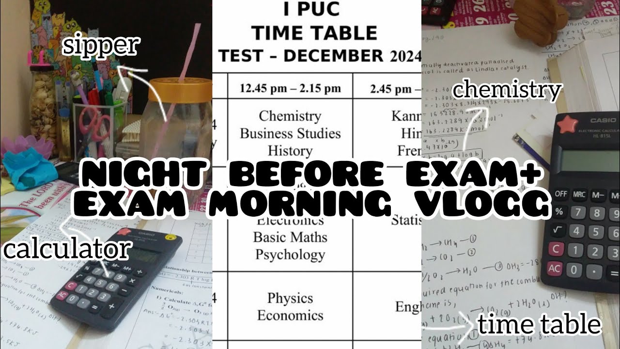 Night Before my exam + Exam morning vloggg (last min prep, pack my bag ...