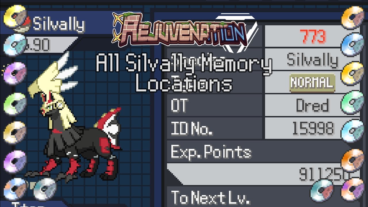 All Silvally Memory Locations | Pokemon Rejuvenation v13.5 - YouTube