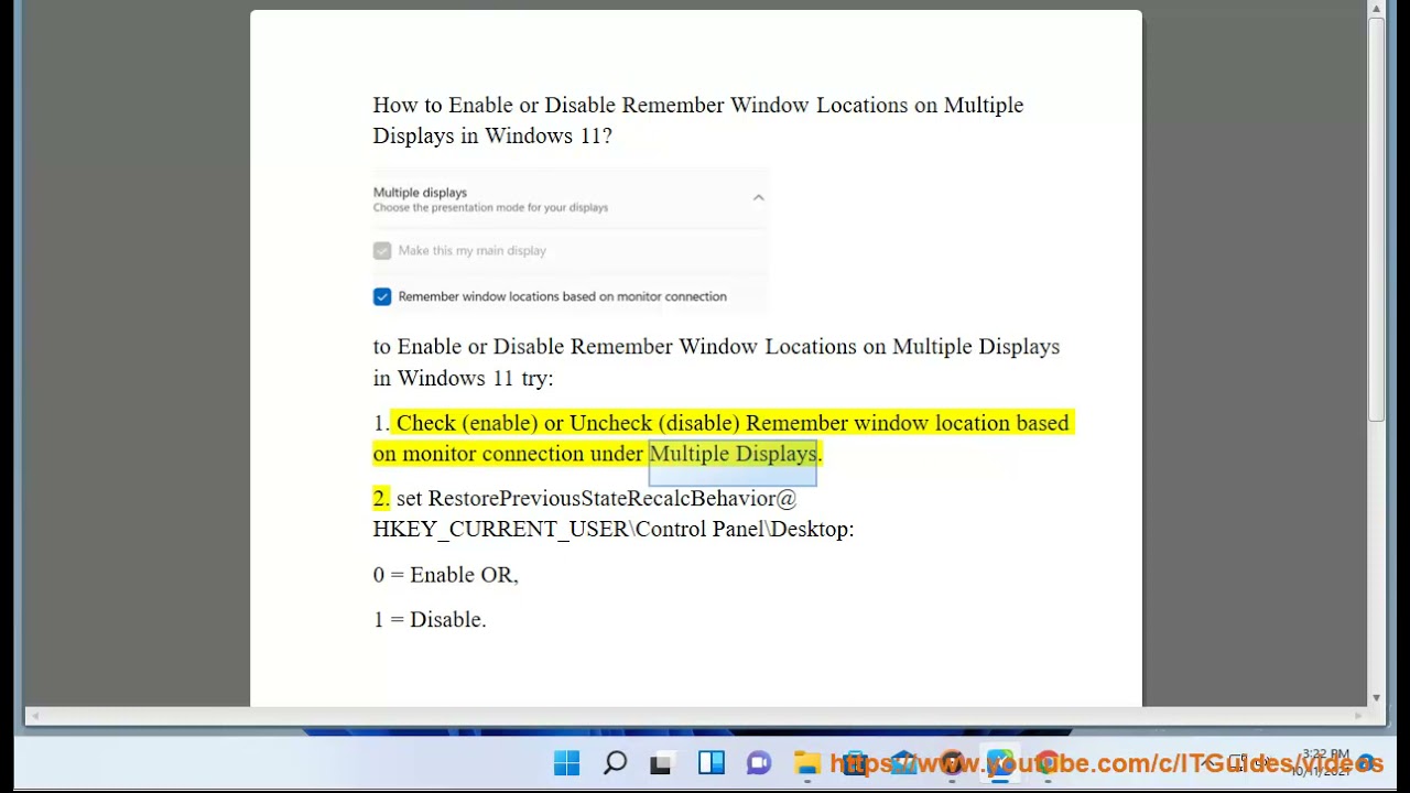 Enable/Disable Remember Window Locations on Multiple Displays in ...