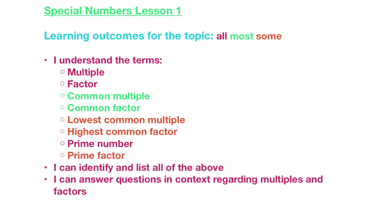Special Numbers Lesson 1 - YouTube