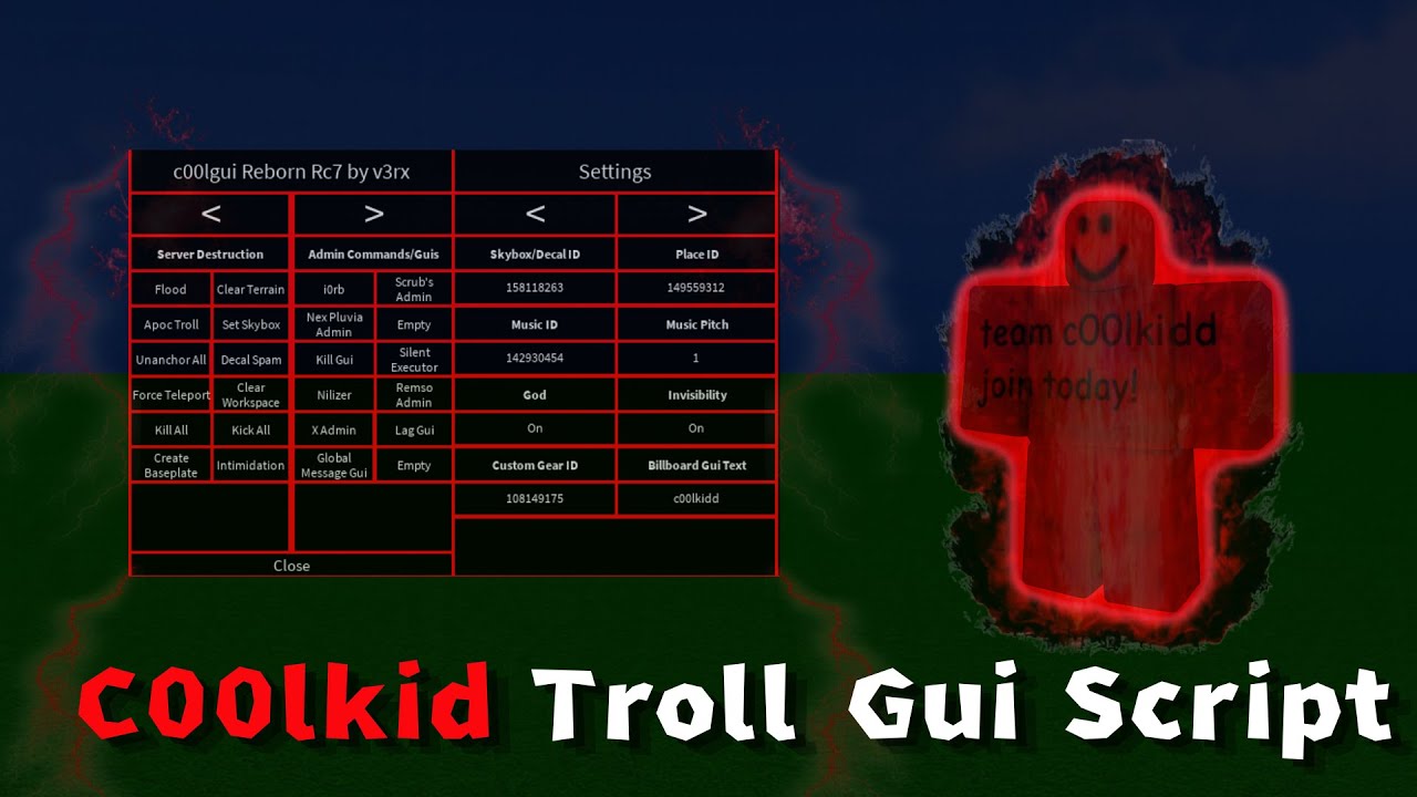 Coolkid Gui Script Showcase - ROBLOX EXPLOITING - YouTube