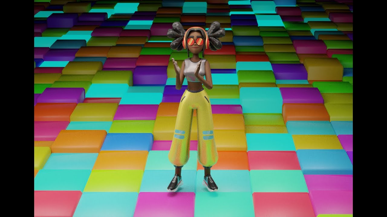 Michelle from Mixamo on Cube Dance Floor with Music - Ninumation ...