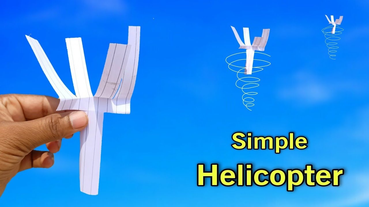 simple notebook helicopter, paper flying helicopter toy, how to make 4 ...