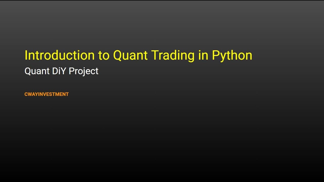 Introduction to Quant Trading in Python - YouTube
