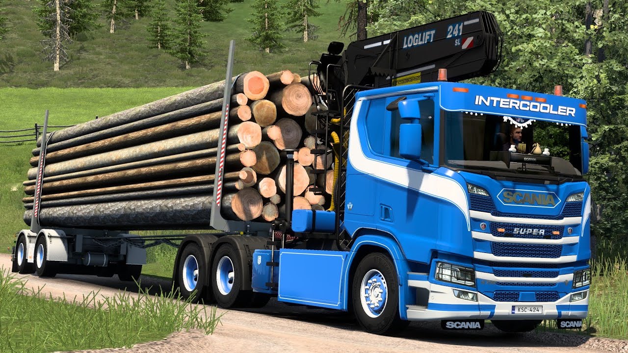 Log Lifter Timber Truck 🚚🌲 Scania R Nexgen | 🔊 DC16 V8 Sound Mod | ETS2 ...