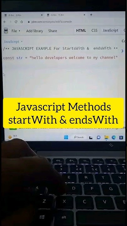Javascript • How to use startsWith & endsWith #mrtechbangalore #shots #ytshorts - YouTube