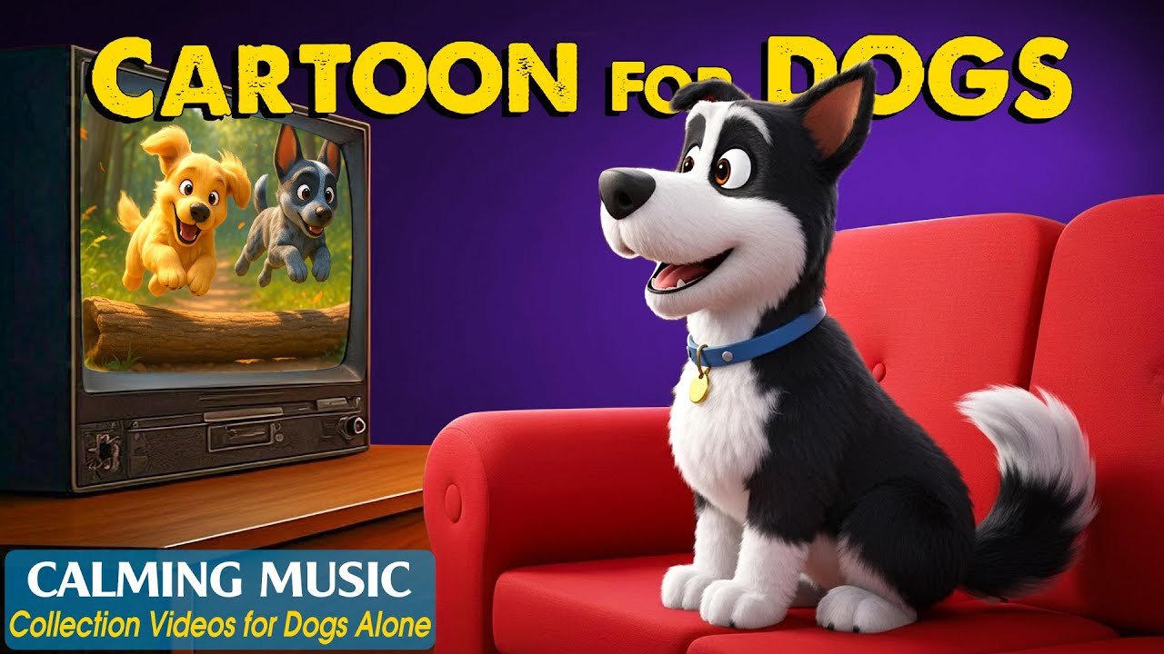 Dog Cartoon: Entertainment & Calming Music for Dogs When Home Alone ...