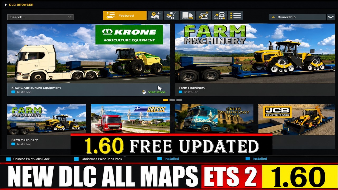 DLCs ETS2 v1.57.2.7 ALL DLC MAP WORKING FREE 100%! - YouTube