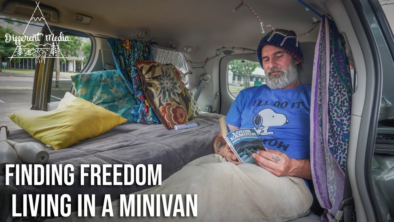 Man Lives Full time in a "No Build" Minivan Conversion for FREE ...