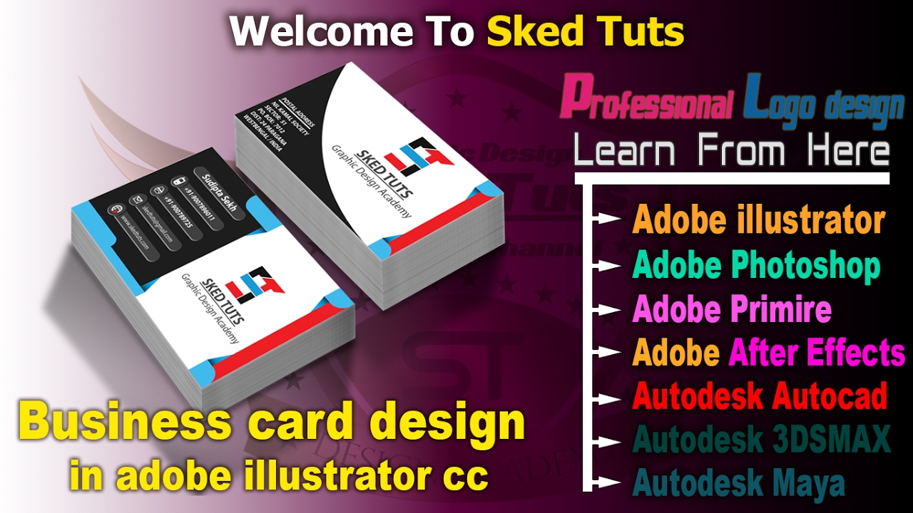 visiting card Business Card designin in adobe Illustrator CC - Part-01 ...