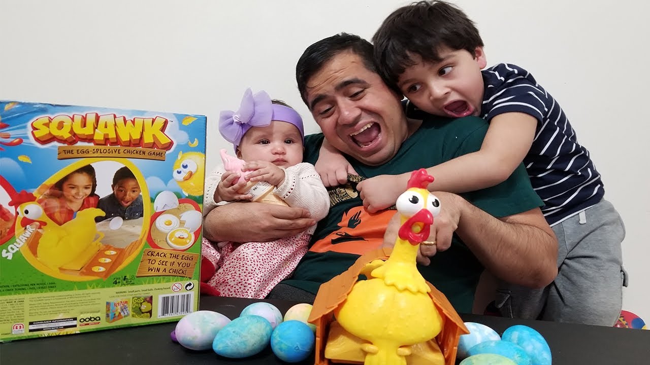 Squawk Chicken Egg Game for kids and Surprise egg for winner | Happy Meal Toys and Disney Cars ...