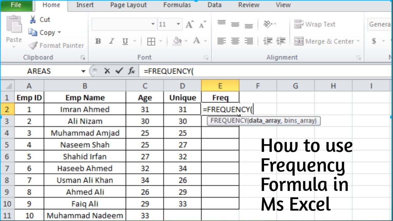 HOW TO USE Frequency FORMULA IN MS EXCEL TUTORIAL EXCEL Microsoft HOW TO USE Frequency FORMULA IN MS EXCEL TUTORIAL EXCEL Microsoft