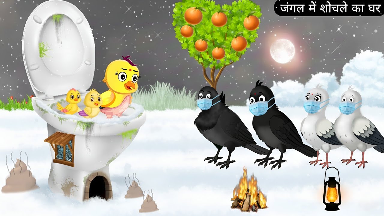 जंगल में शौचालय घर | Chidiya Wala Cartoon | Kalu Kavva Cartoon | Beti ...