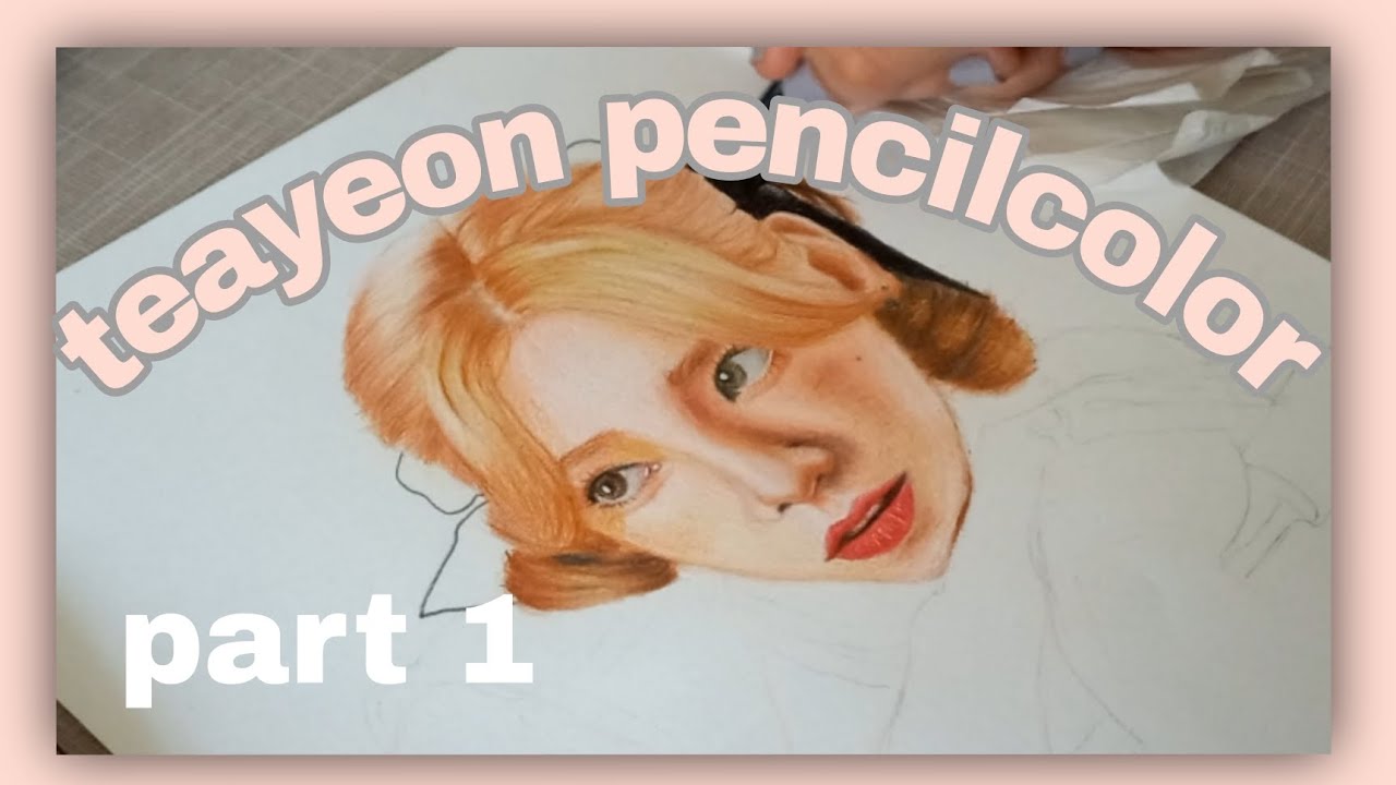 Colored pencil drawing of taeyeon from snsd group(part 1)🍓 - YouTube