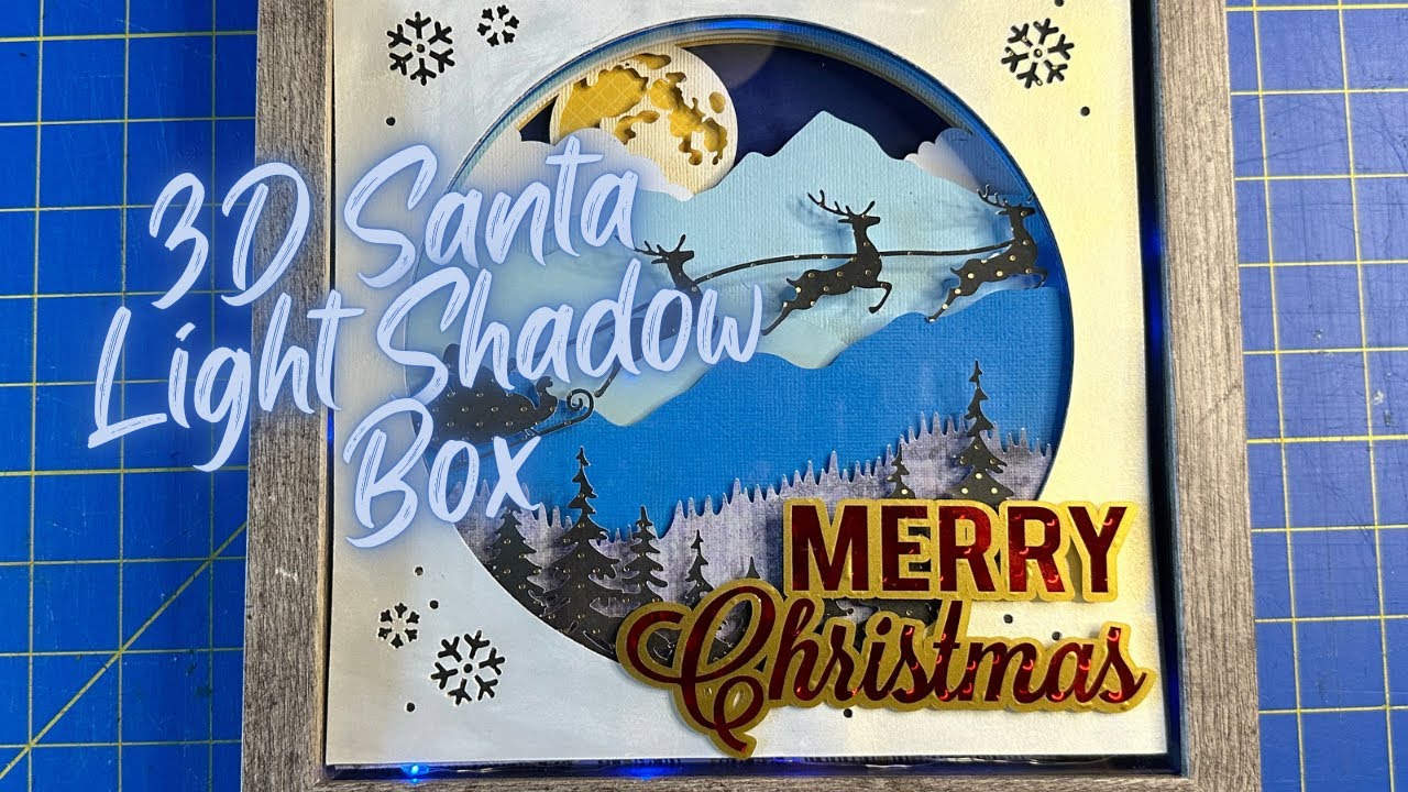 9x9 3D PAPER SANTA SHADOW BOX - YouTube