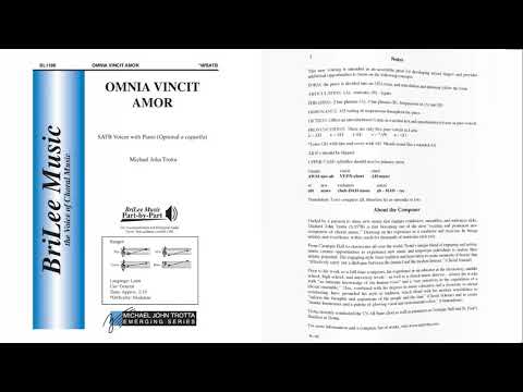 Omnia Vincit Amor (BL1186, SATB) by Michael John Trotta