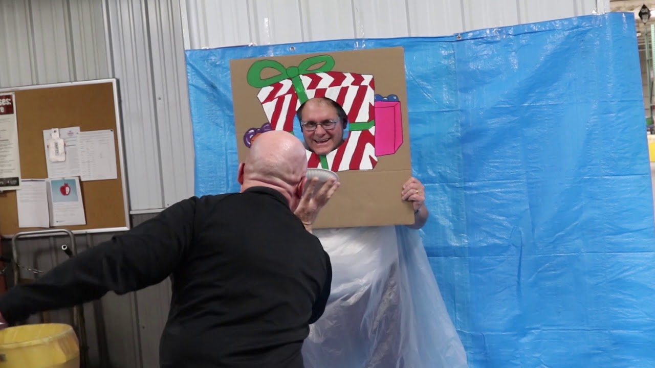 Lou-Rich Pie Throwing Fundraiser - YouTube
