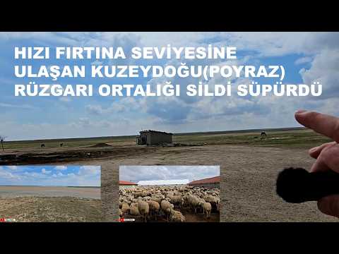 HIZI FIRTINA SEVİYESİNE ULAŞAN KUZEYDOĞU(POYRAZ) RÜZGARI ORTALIĞI SİLDİ SÜPÜRDÜ