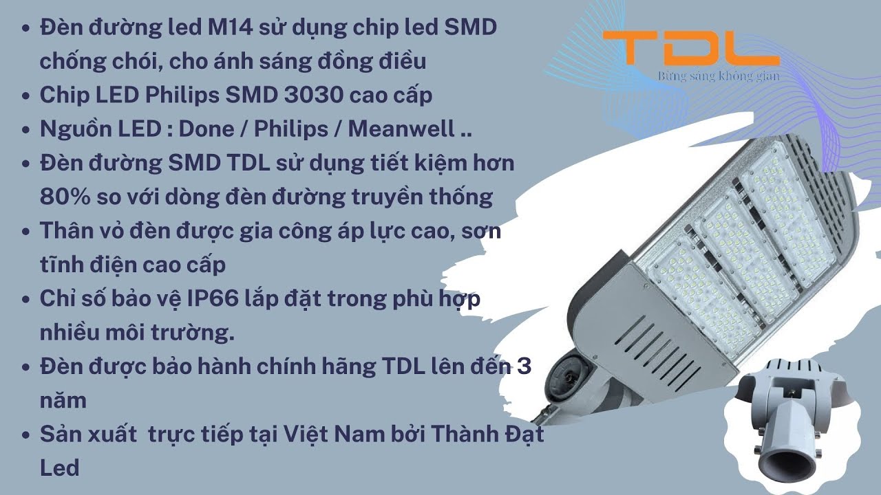 Đèn LED đường phố 150w Philips M14 - Sản xuất bởi Thành Đạt LED TDL ...