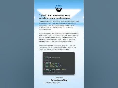 `_.pluck` function on array using JavaScript Library underscore.js ( #shorts ) - YouTube