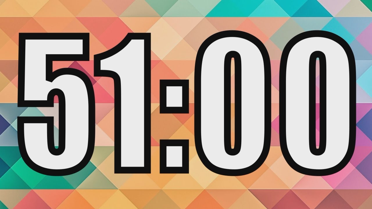 51 minute timer with Colorful background. 51 minute countdown with ...