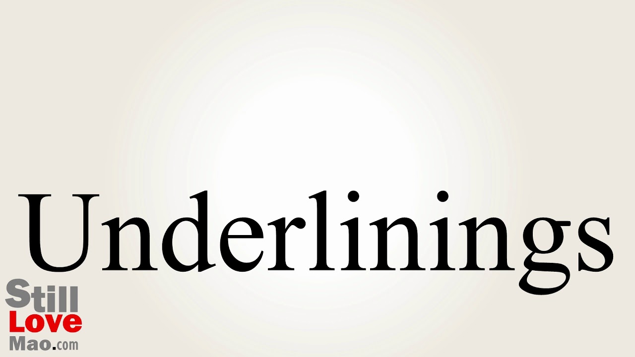 How to Say Underlinings in Chinese - YouTube