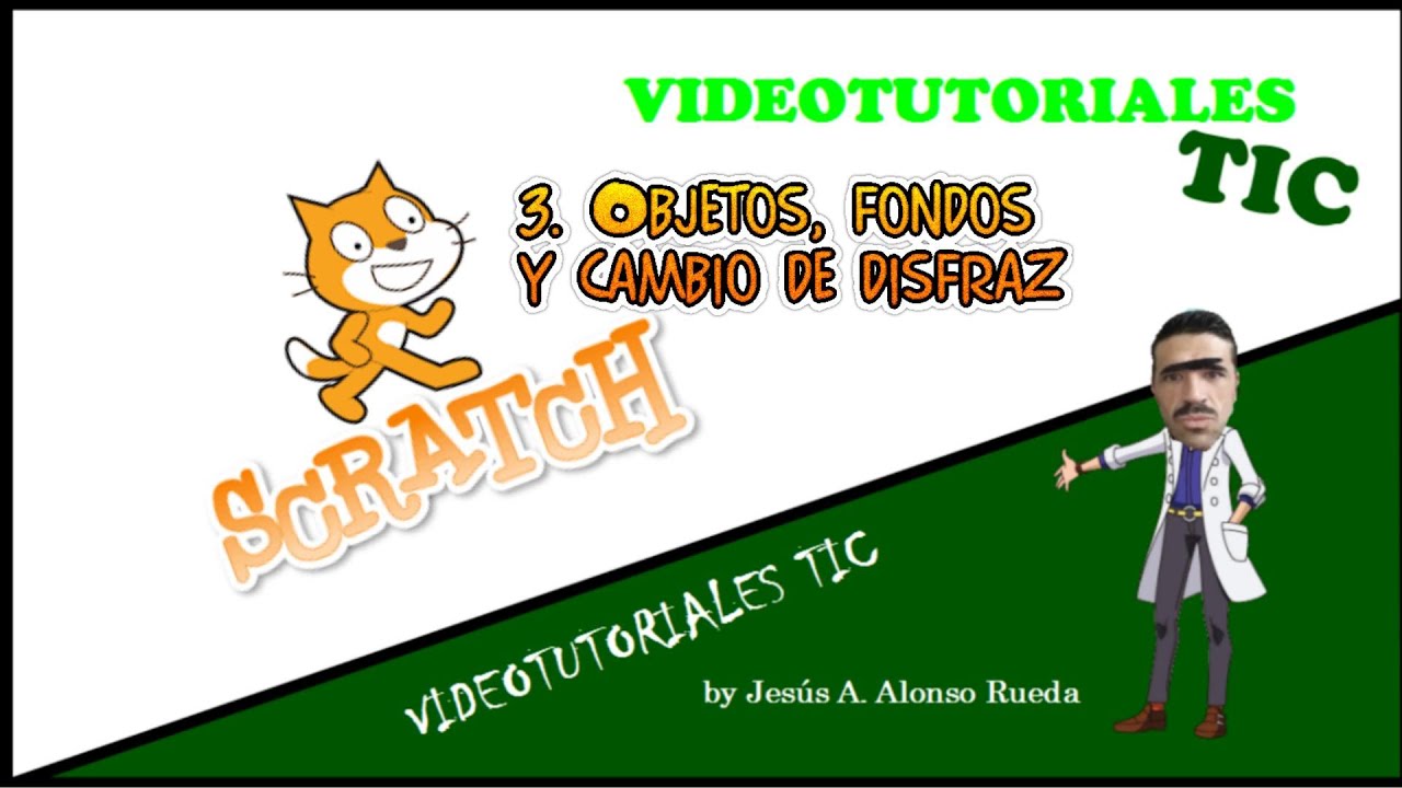 Scratch 3: insertar objetos y fondos y modificarlos. Animar cambio disfraz de objeto - YouTube