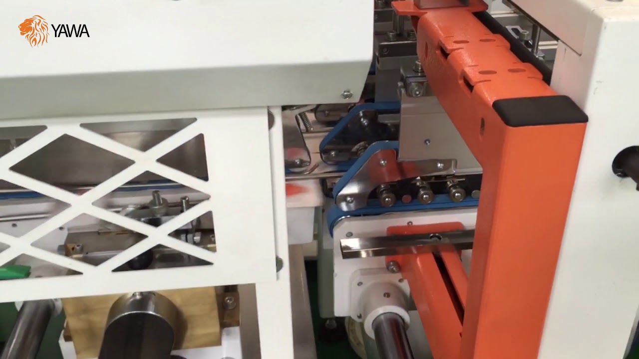 Carton box folding and gluing machine - YouTube