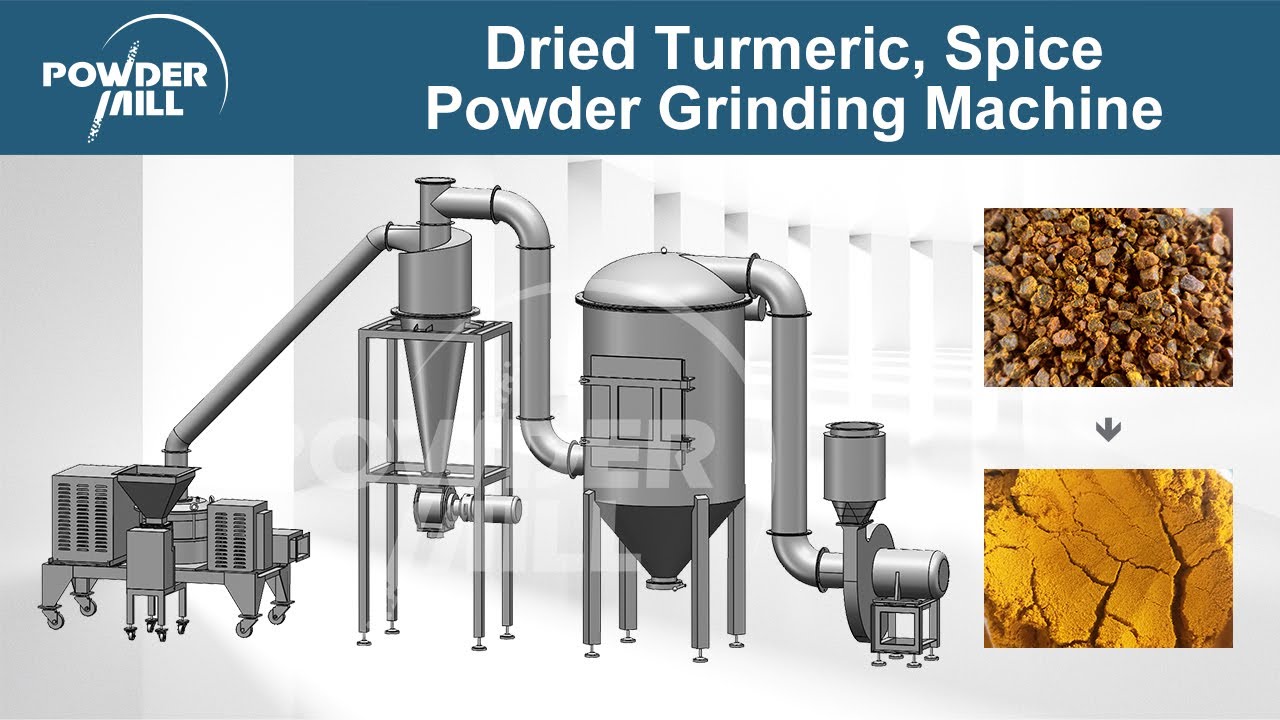 Dried Turmeric, Spice, Herb Powder Grinding Machine, Super Fine Grinder ...