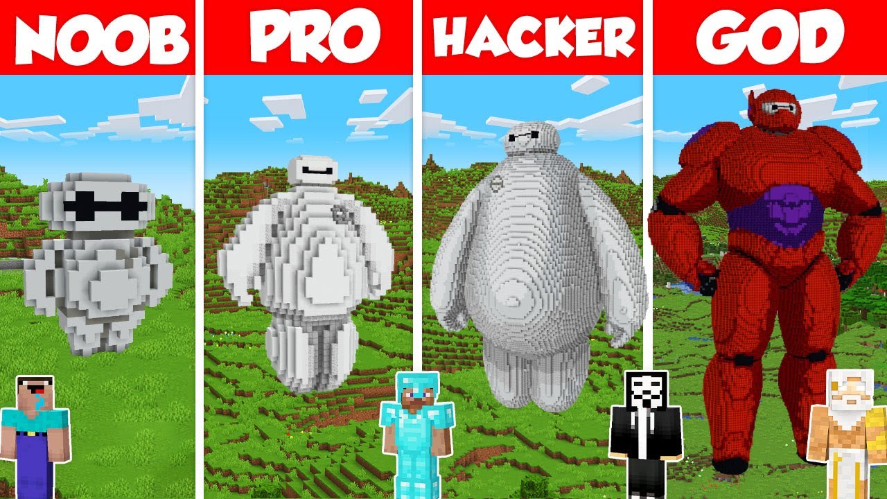 Baymax Statue Build Battle Challenge - Noob vs Pro vs Hacker vs God ...