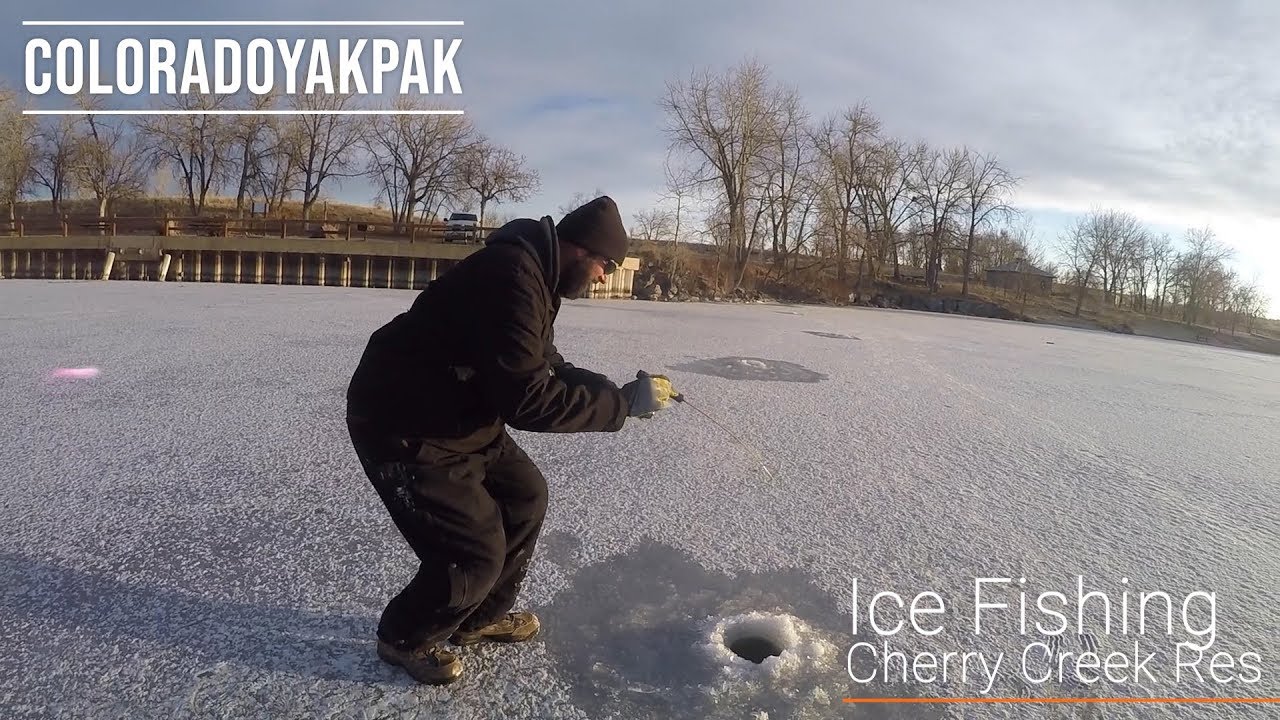 Ice Fishing-Trout (Scary Ice) Cherry Creek Res - YouTube