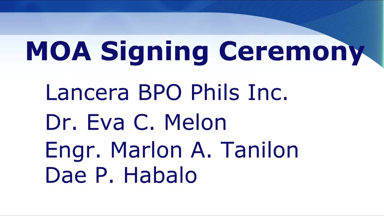 MOA Signing Ceremony - YouTube