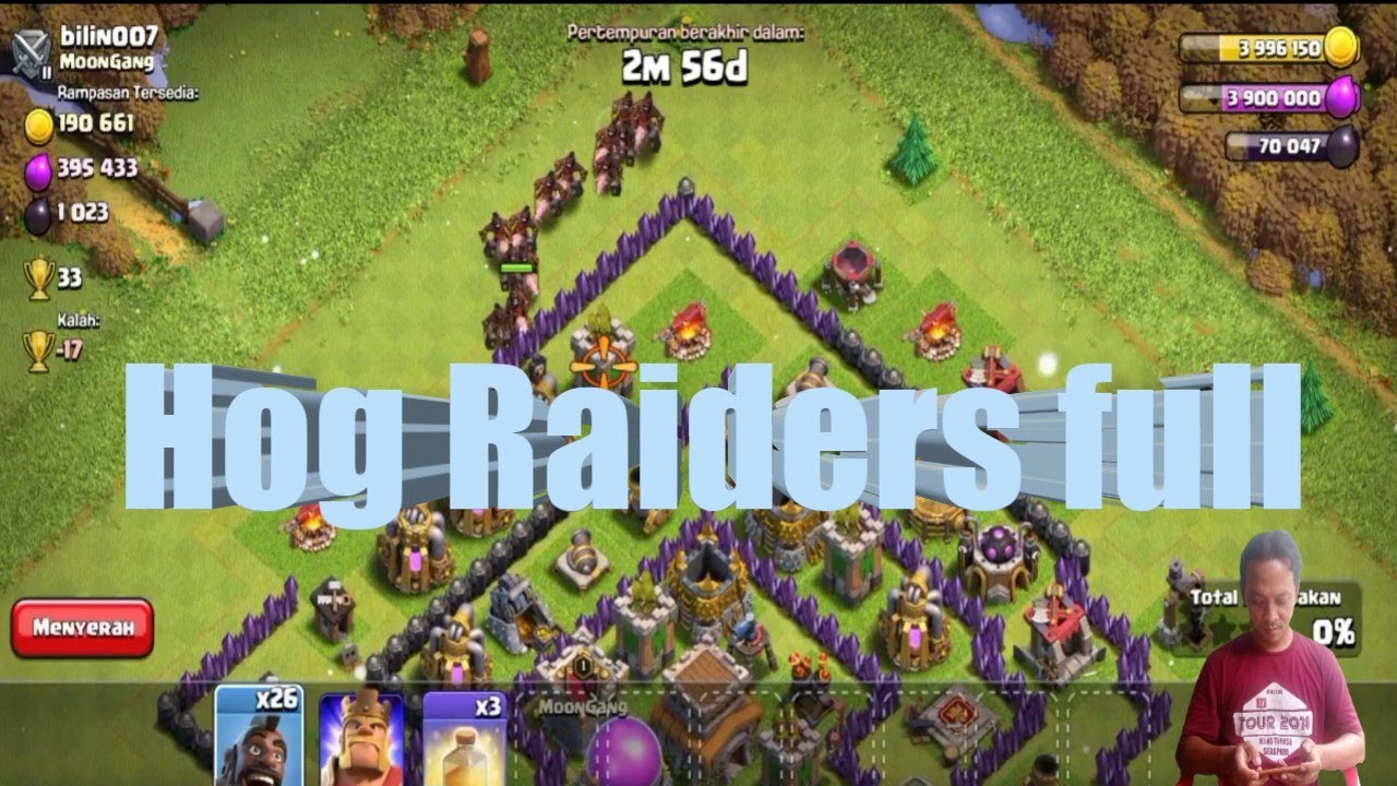 clash of clans Hog Raiders full Th 8, COC - YouTube