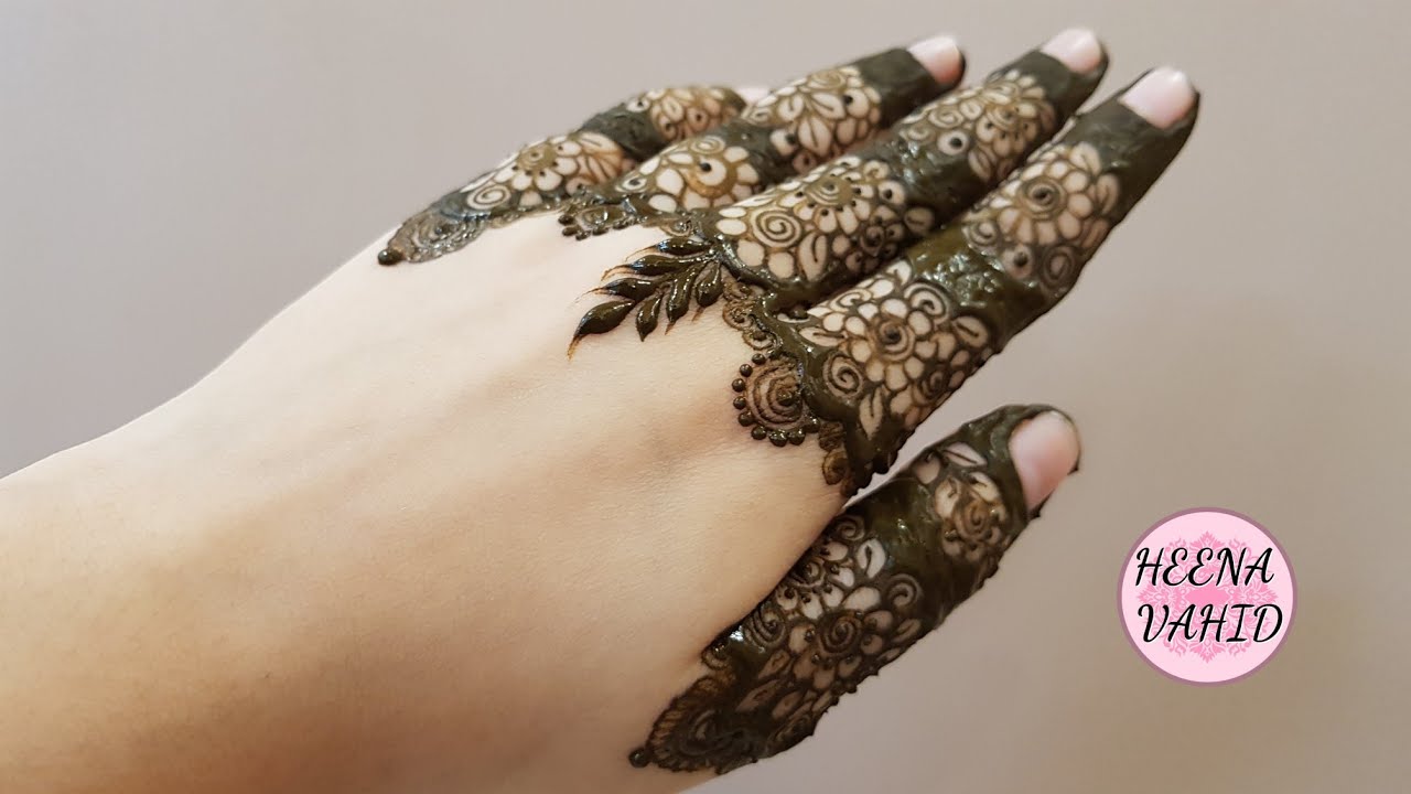 *New* Negative Space Mehndi design for fingers 2021 | Heena Vahid - YouTube