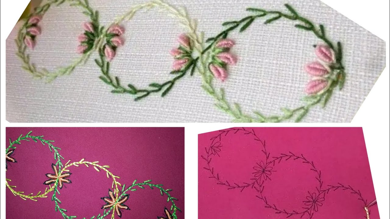 simple bazo Daman design beautiful hand embroidery design 🪡 - YouTube