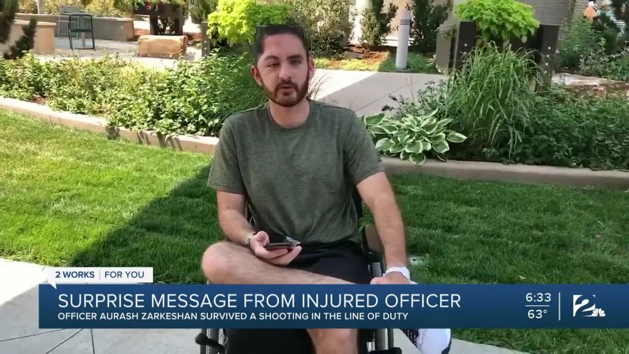 Surprise message from Officer Aurash Zarkeshan after being shot in the ...