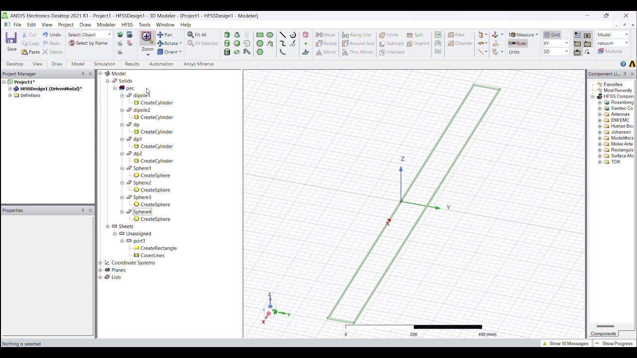 Designing a folded dipole antenna for 100 MHz (VHF antenna) using HFSS ...