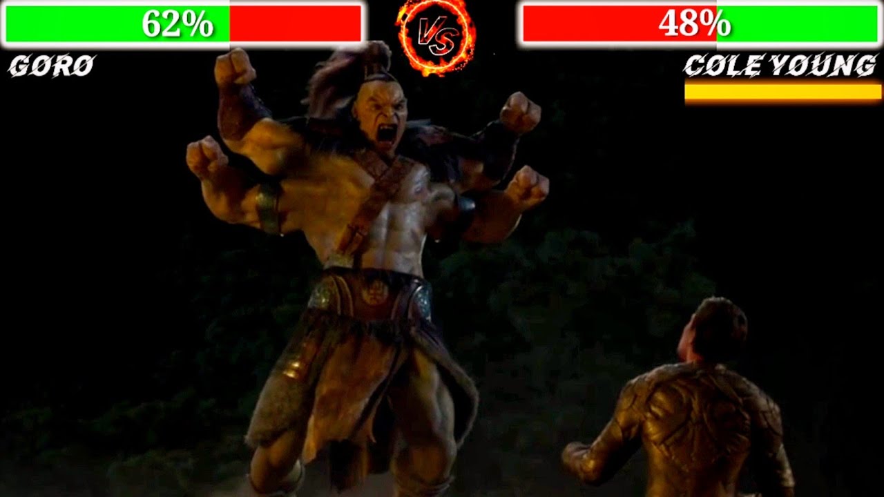Cole young VS Goro Fight Scene With Healthbars And Percentage | Mortal ...
