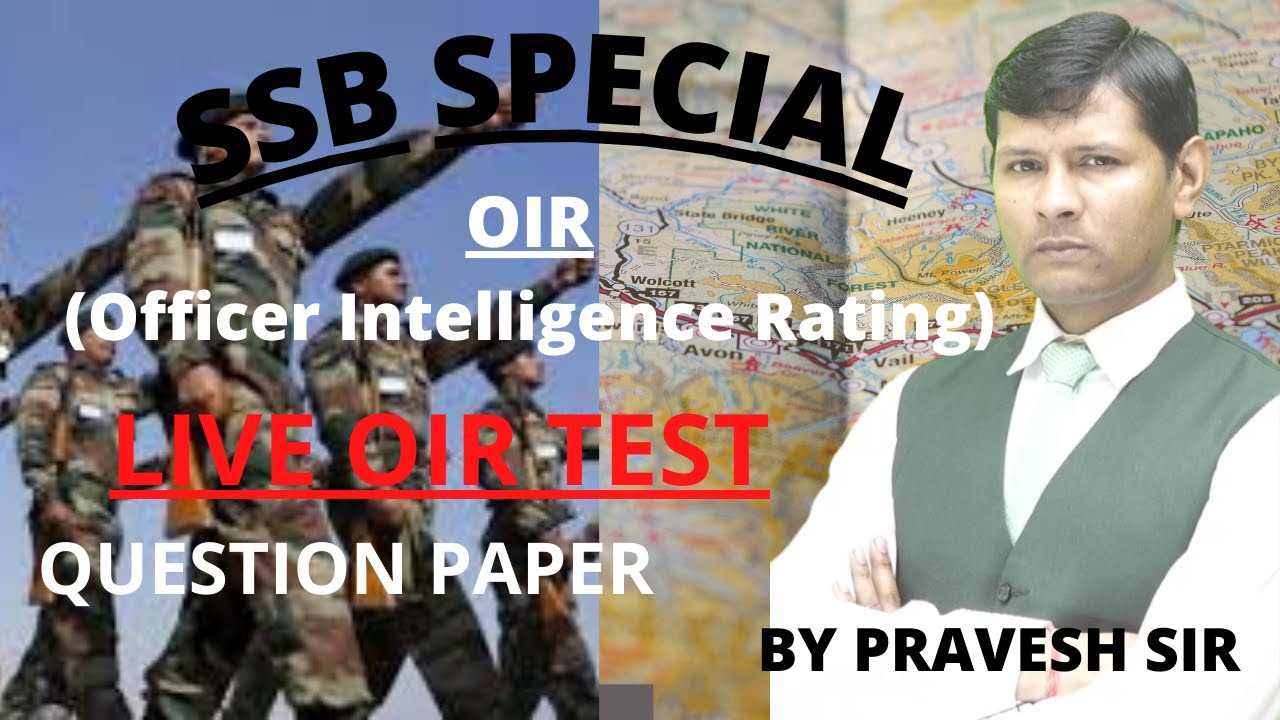 SSB Special OIR TEST (Officer Intelligence Rating) Practice Test # ...