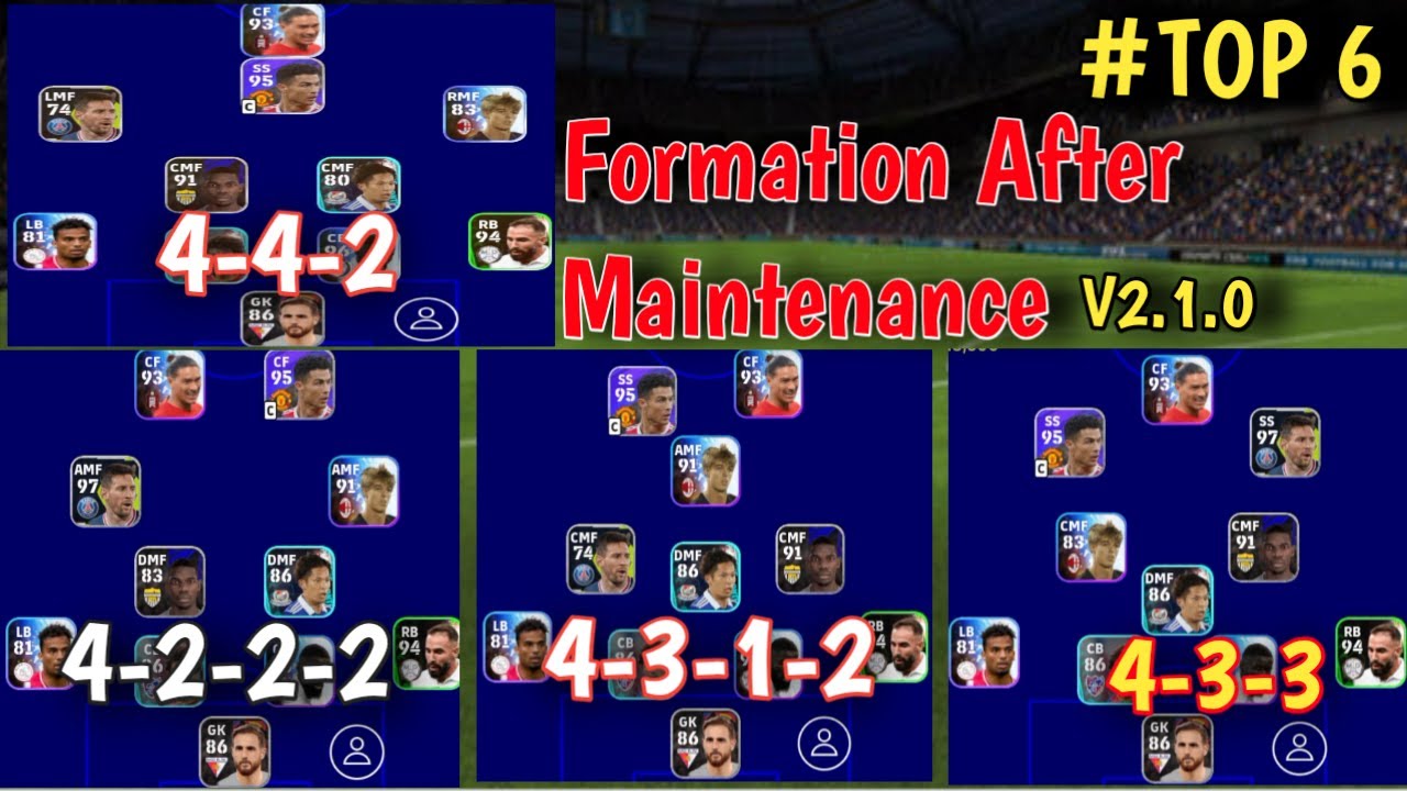 Top 6 Formation After Maintenance V2.1.0 || Efootball 20023 mobile ...