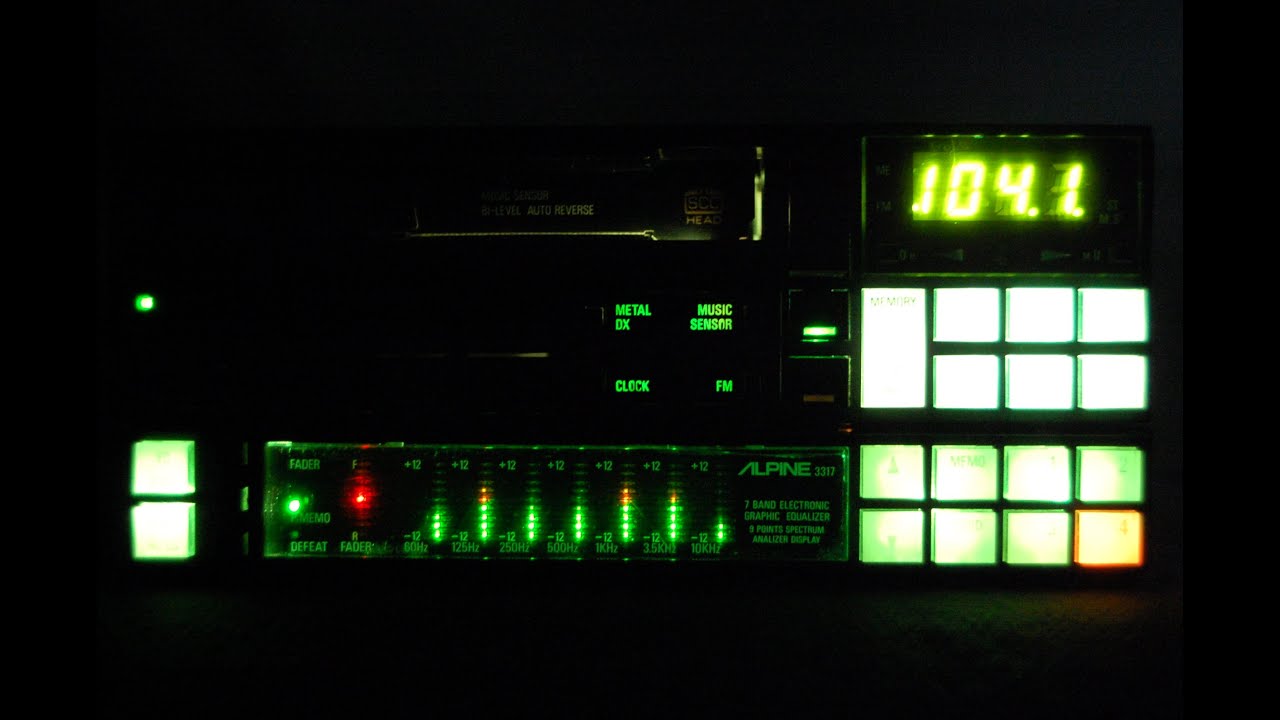 Vintage Alpine 7155 AM/FM cassette car stereo w/3317 EQ spectrum ...