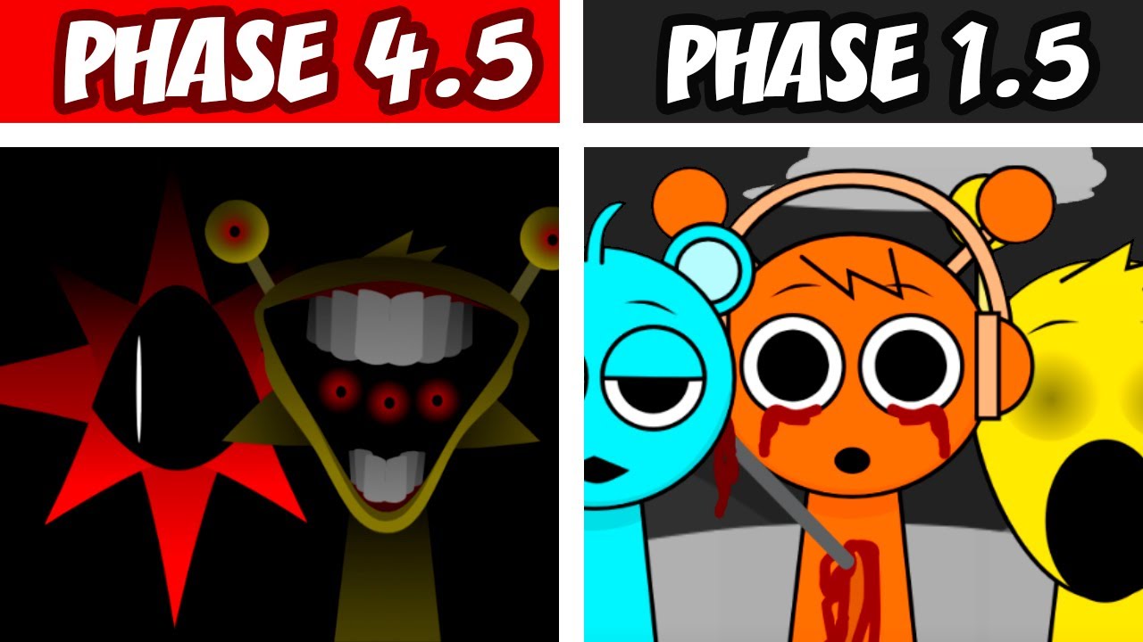 Sprunki New Phase 4.5 VS Phase 1.5 MOD Incredibox Sprunki Horror PHASE ...