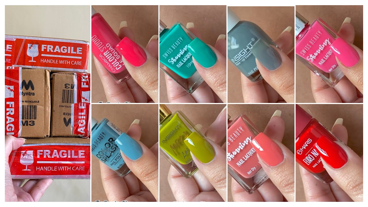 Myntra EORS nail paints haul and swatches || Swiss beauty Mars nail ...